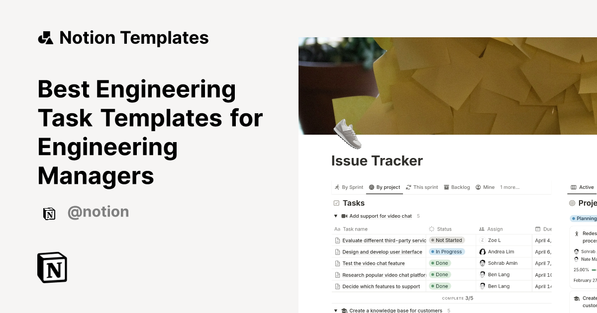Best Engineering Task Templates for Engineering Managers | Notion ...