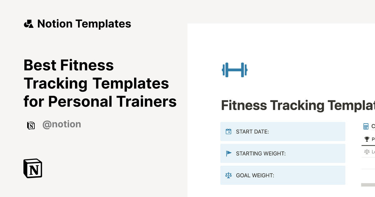 Best Fitness Tracking Templates for Personal Trainers | Notion Template ...