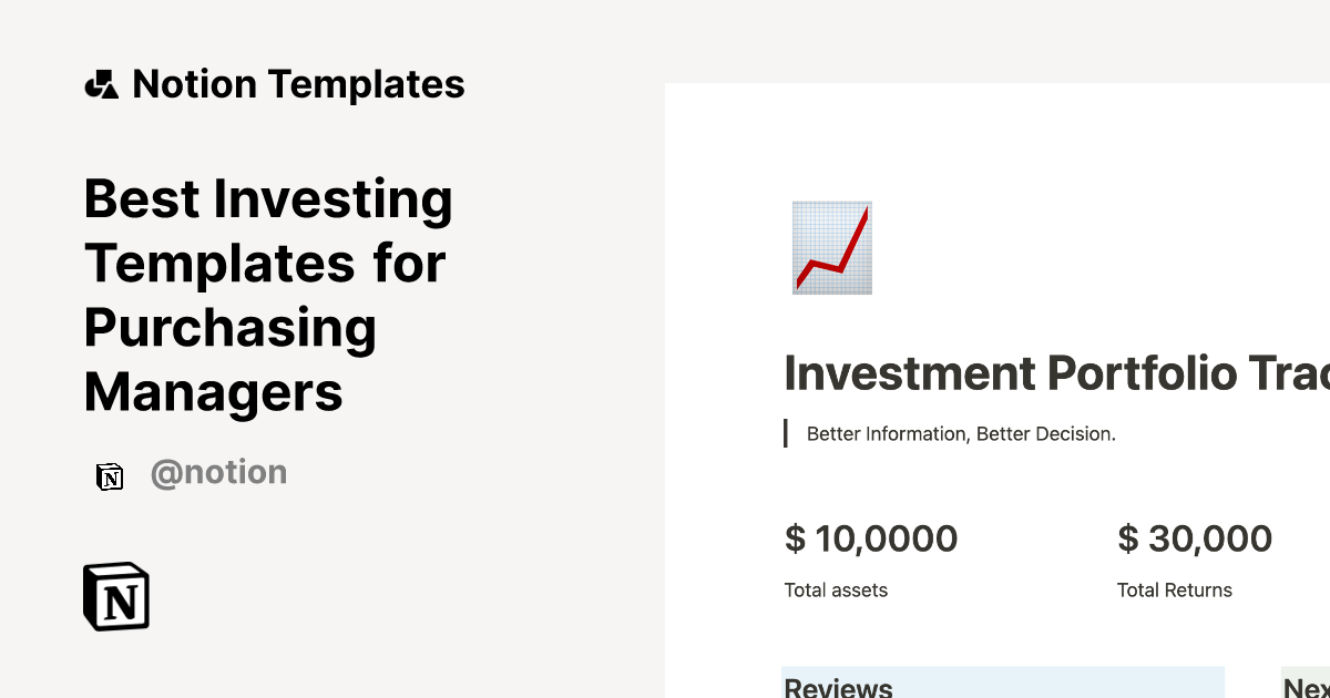 Best Investing Templates for Purchasing Managers | Notion Template ...