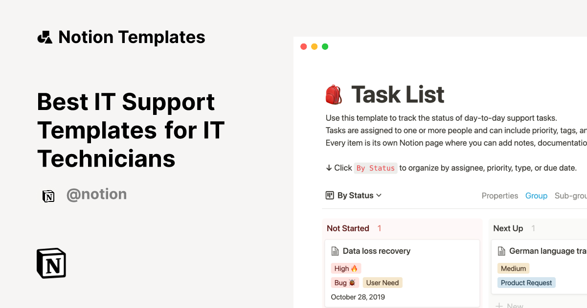Best IT Support Templates for IT Technicians | Notion Template Marketplace