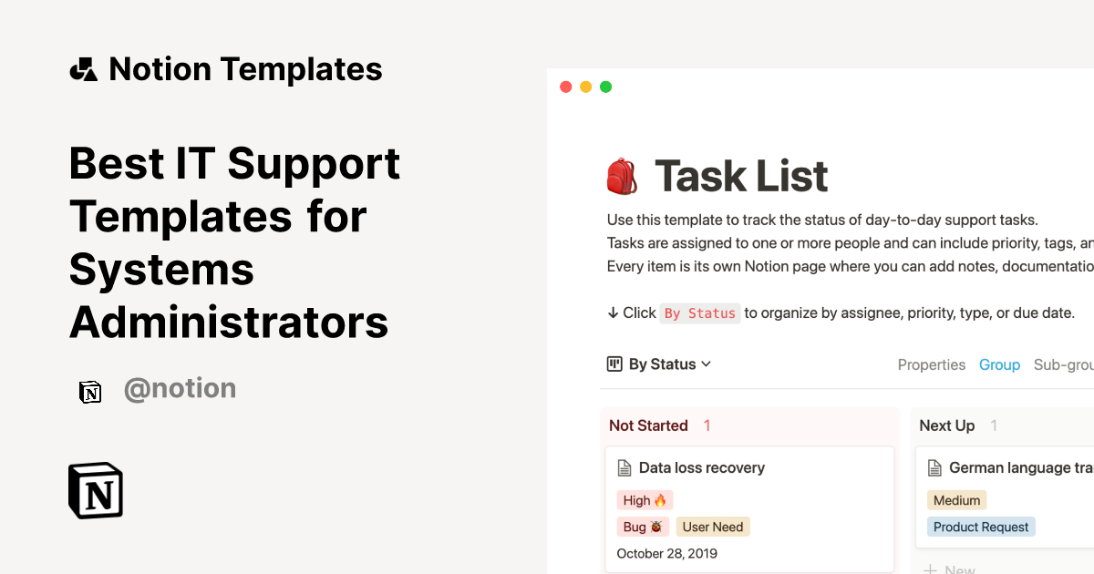 Best IT Support Templates for Systems Administrators | Notion Template ...