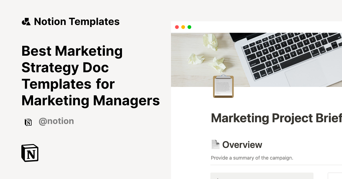 Best Marketing Strategy Doc Templates for Marketing Managers | Notion ...