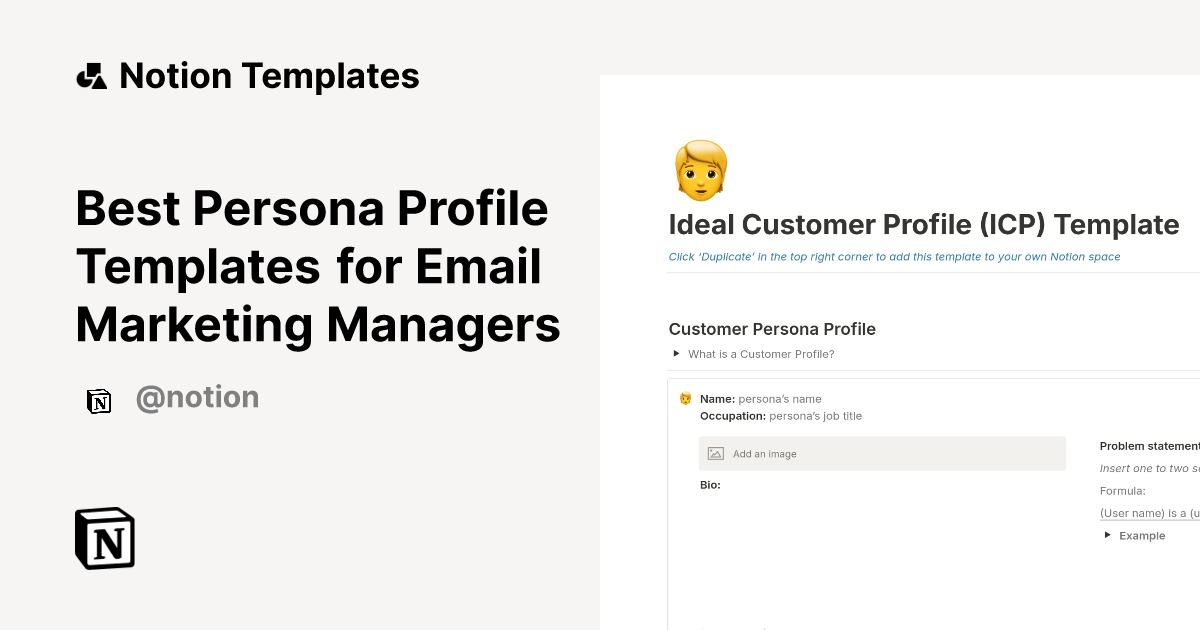 Best Persona Profile Templates for Email Marketing Managers | Notion ...