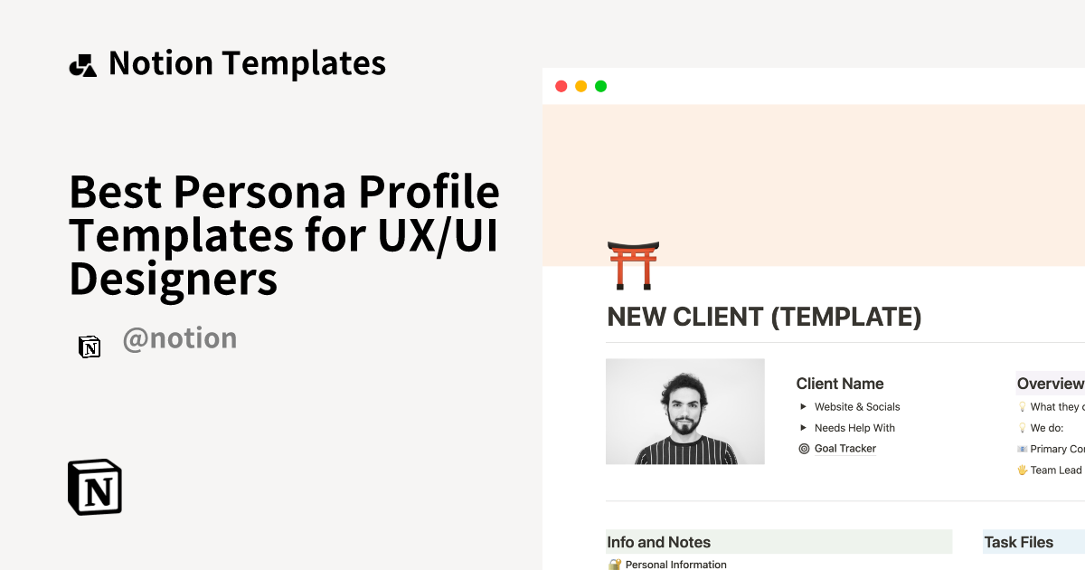 Best Persona Profile Templates for UX/UI Designers | Notion Template ...