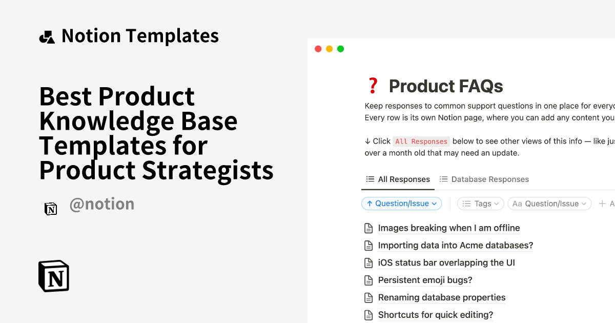 Best Product Knowledge Base Templates for Product Strategists | Notion ...