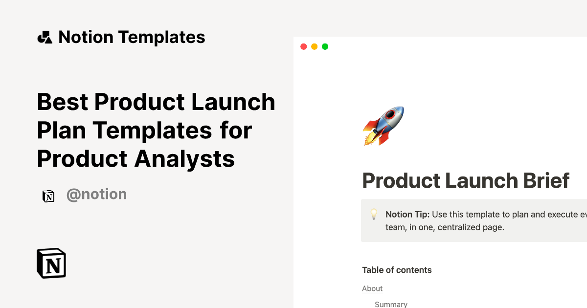 Best Product Launch Plan Templates for Product Analysts | Notion ...