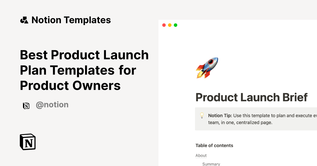 Best Product Launch Plan Templates for Product Owners | Notion Template ...