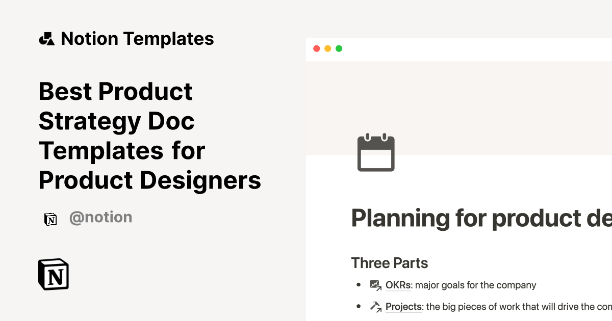 Best Product Strategy Doc Templates for Product Designers | Notion ...