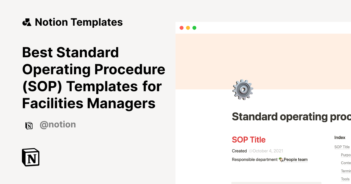 Best Standard Operating Procedure (SOP) Templates for Facilities ...