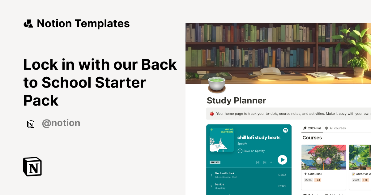 Lock in with our Back to School Starter Pack | Notion Template Marketplace