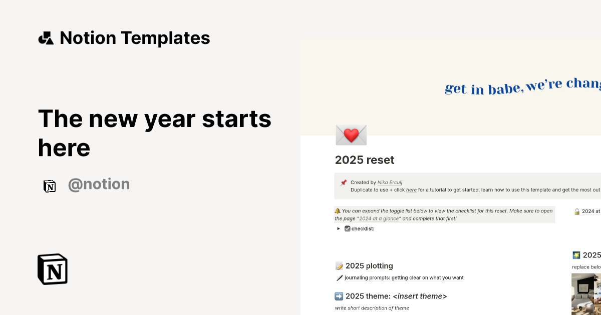 The new year starts here | Notion Template Marketplace