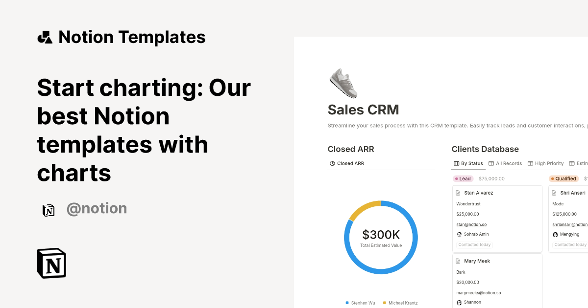 Start charting: Our best Notion templates with charts | Notion Template ...