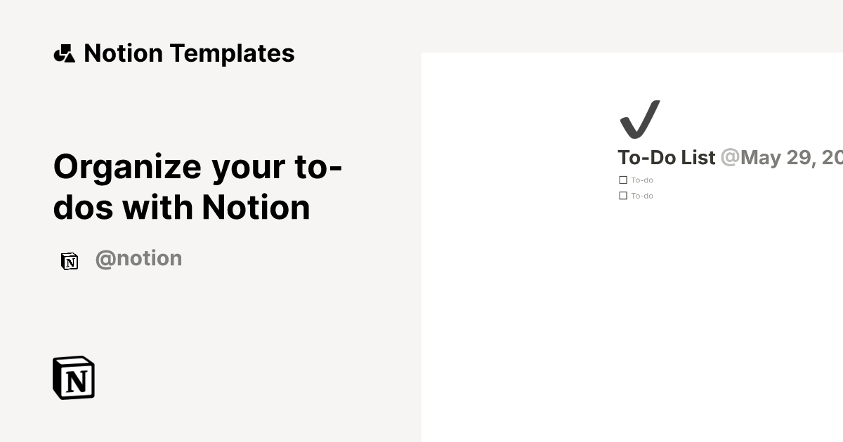 Organize your to-dos with Notion | Notion Template Marketplace