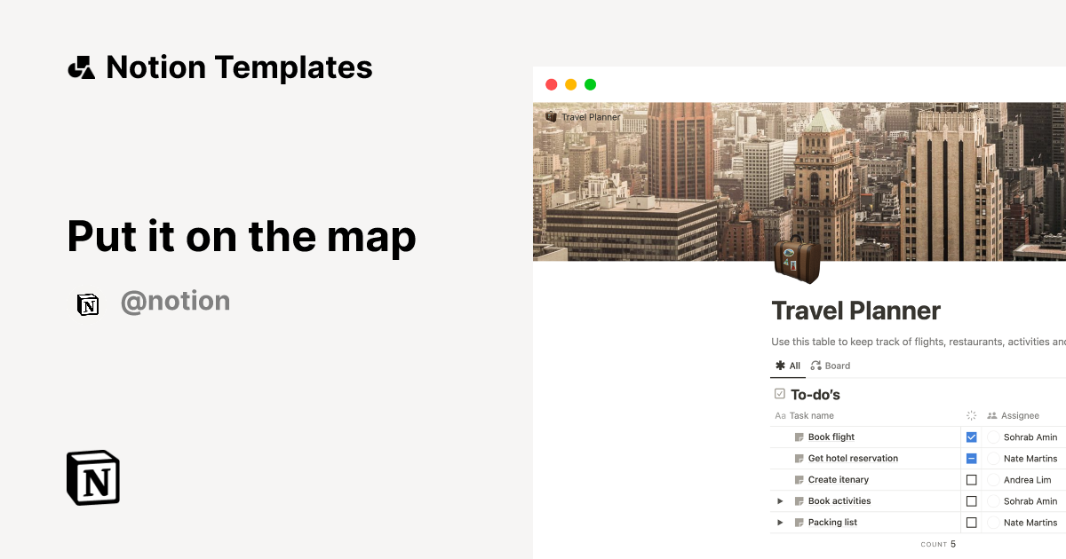 Put it on the map | Notion Template Marketplace