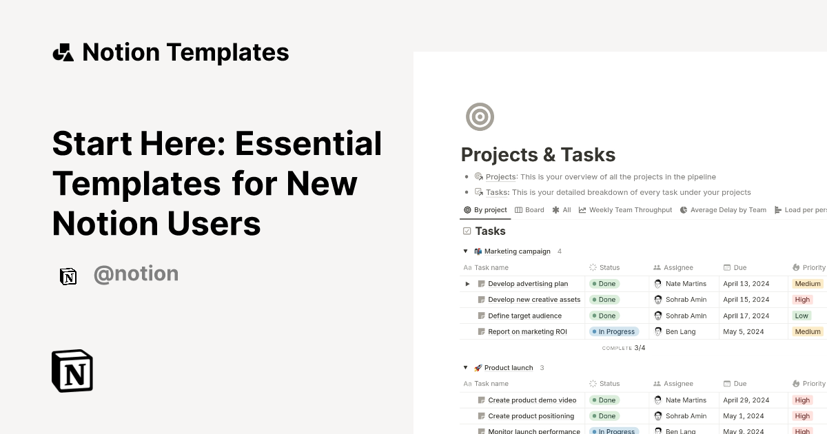 Start Here: Essential Templates for New Notion Users | Notion Template ...