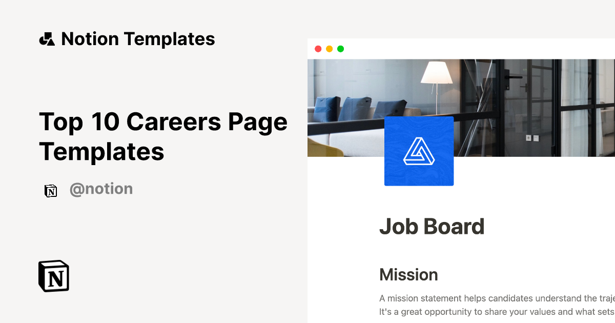 Top 10 Careers Page Templates | Notion Template Marketplace