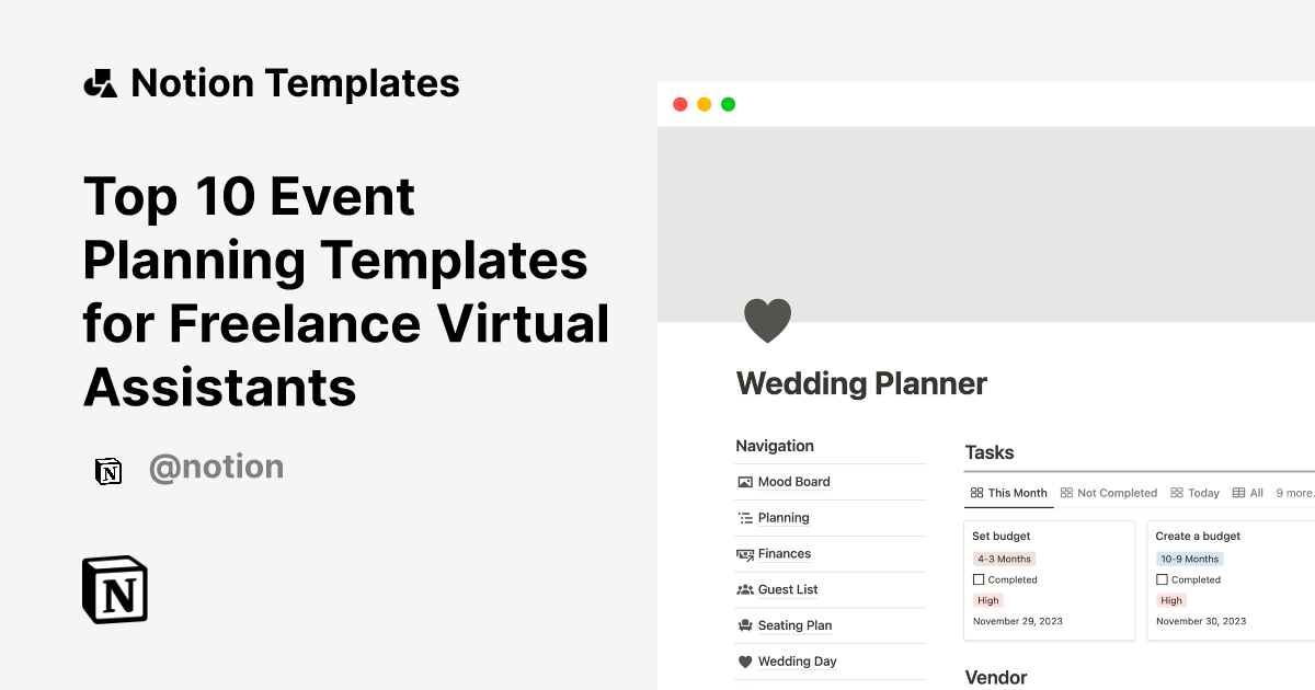 Top 10 Event Planning Templates for Freelance Virtual Assistants ...