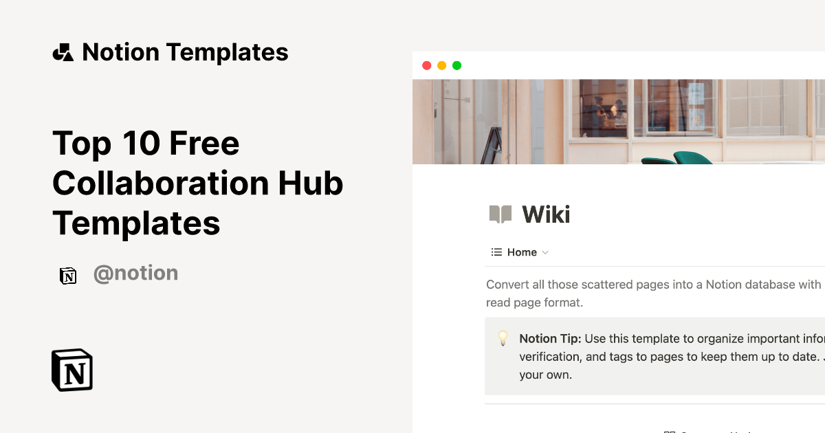 Top 10 Free Collaboration Hub Templates | Notion Template Marketplace