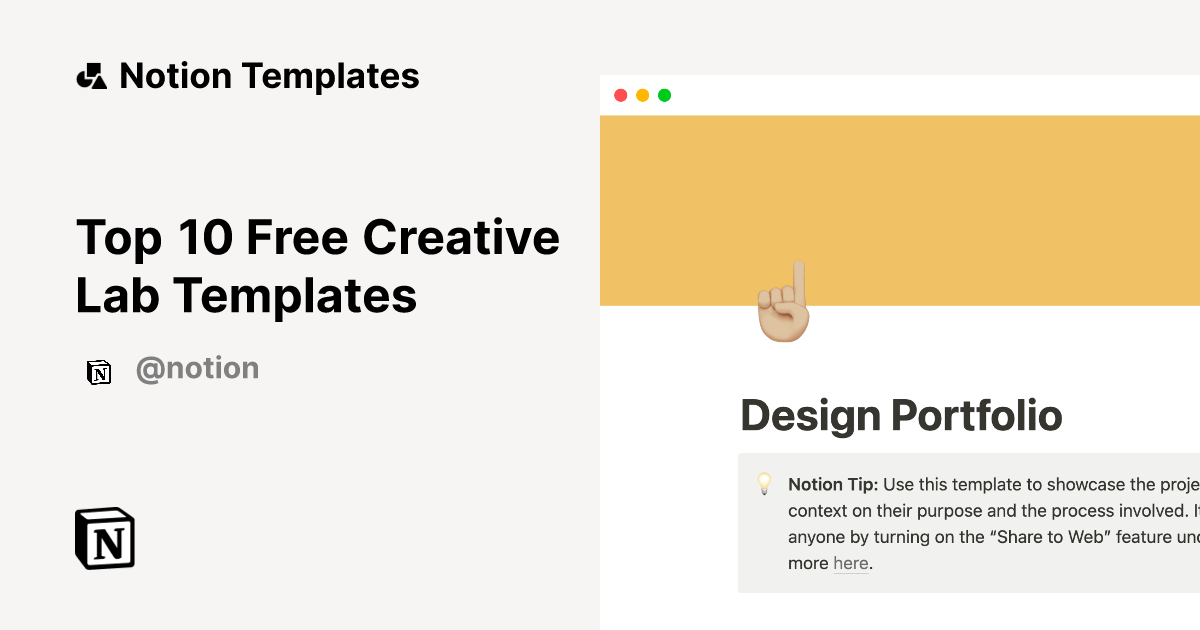 Top 10 Free Creative Lab Templates | Notion Template Marketplace