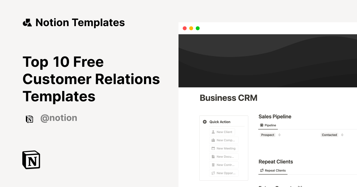 Top 10 Free Customer Relations Templates | Notion Template Marketplace