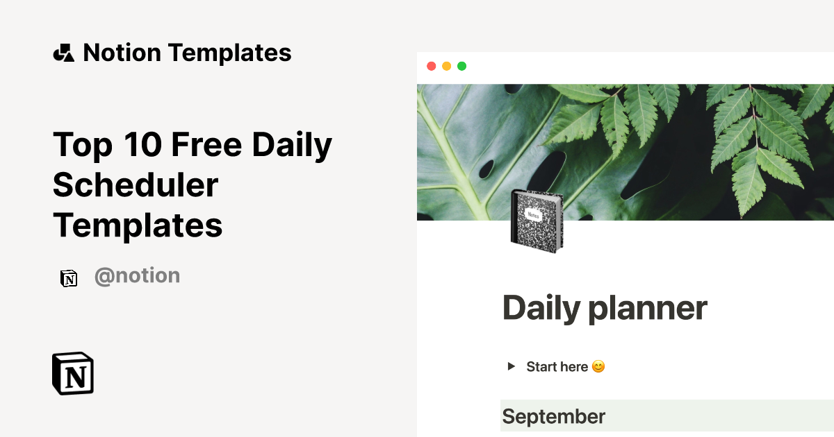 Top 10 Free Daily Scheduler Templates | Notion Template Marketplace