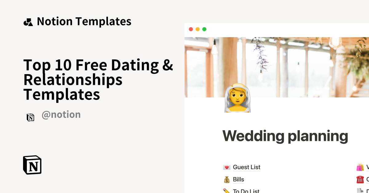 Top 10 Free Dating & Relationships Templates | Notion Template Marketplace