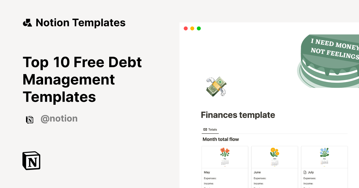 Top 10 Free Debt Management Templates | Notion Template Marketplace
