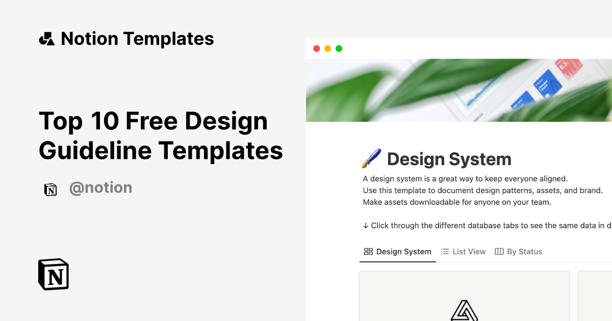 Top 10 Free Design Guideline Templates | Notion Template Marketplace