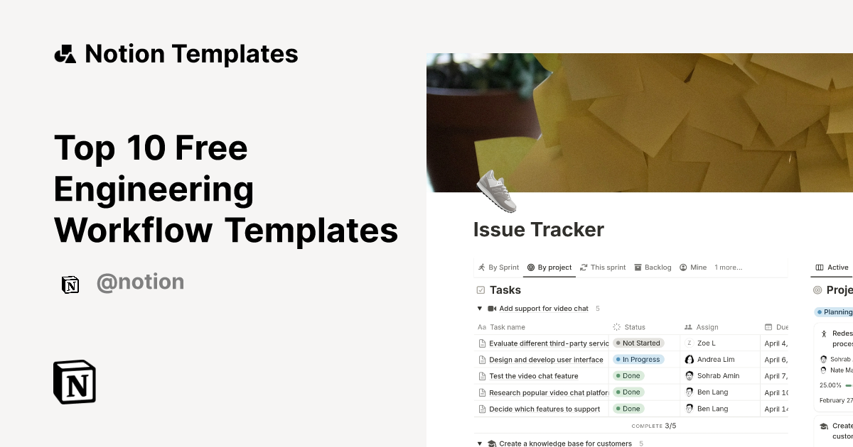 Top 10 Free Engineering Workflow Templates Notion Template Marketplace