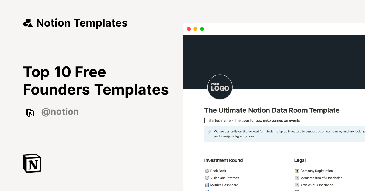 Top 10 Free Founders Templates | Notion Template Marketplace