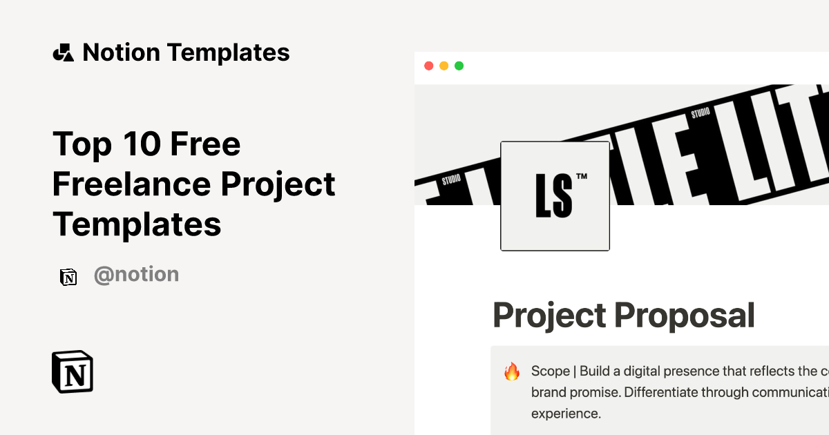 Top 10 Free Freelance Project Templates | Notion Template Marketplace