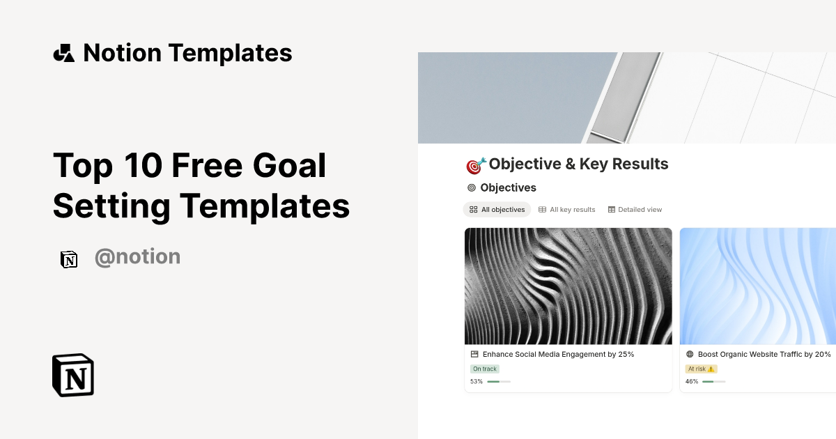 Top 10 Free Goal Setting Templates | Notion Template Marketplace