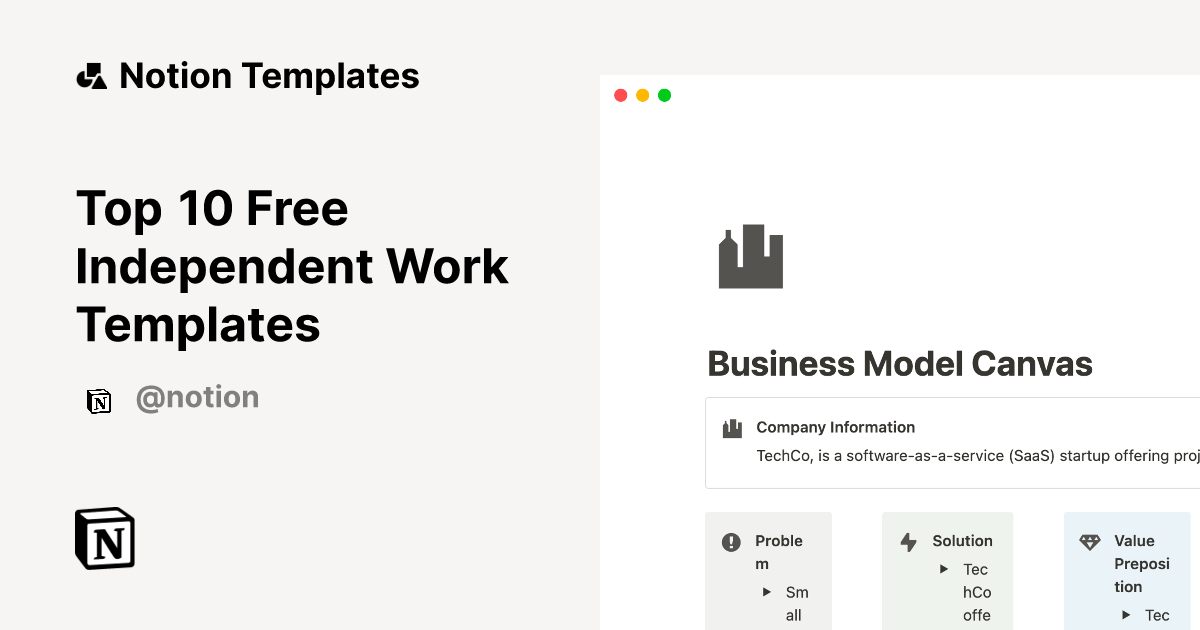 Top 10 Free Independent Work Templates | Notion Template Marketplace
