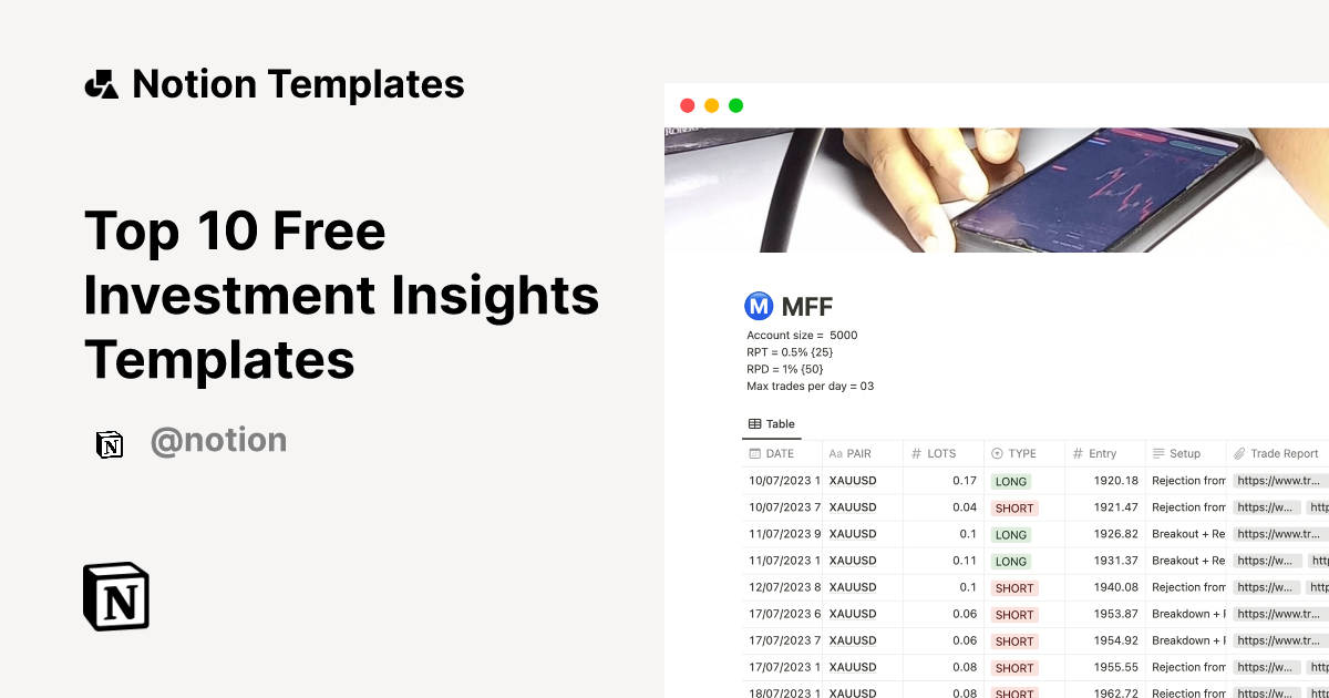 Top 10 Free Investment Insights Templates | Notion Template Marketplace