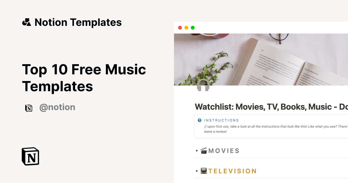 Top 10 Free Music Templates | Notion Template Marketplace