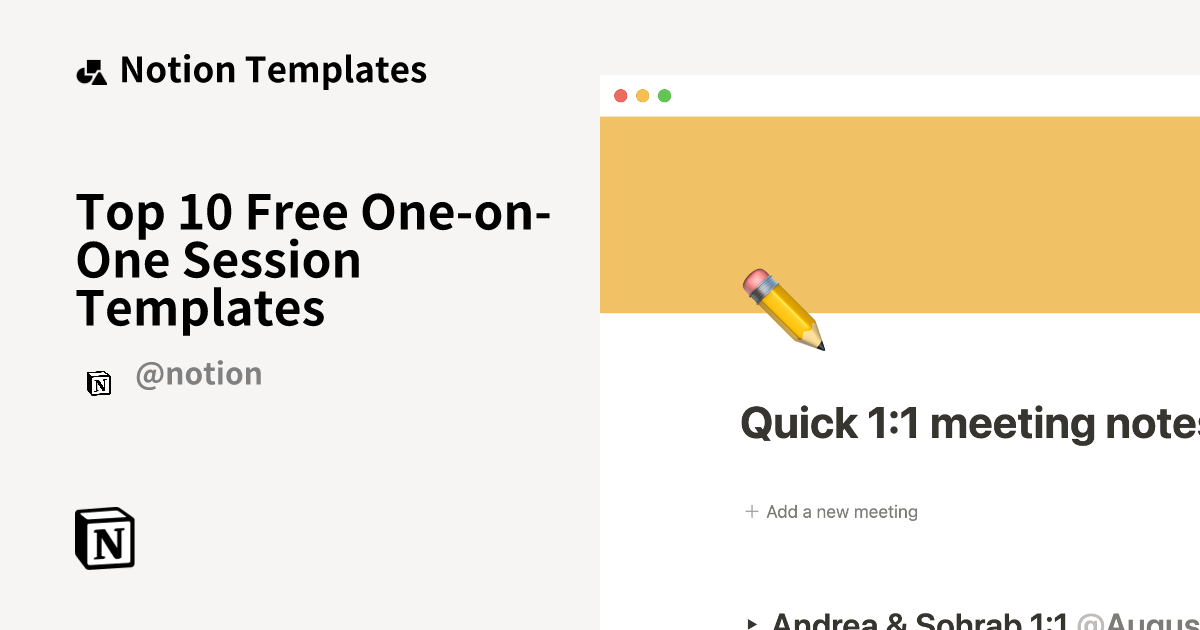 Top 10 Free One-on-One Session Templates | Notion Template Marketplace