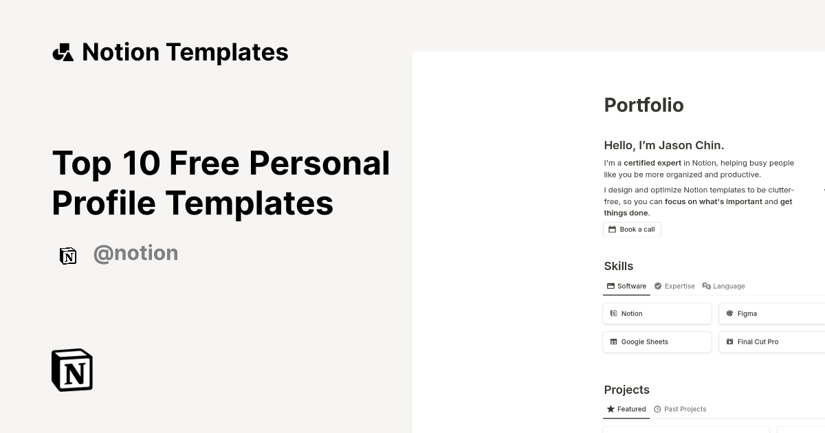 Top 10 Free Personal Profile Templates | Notion Template Marketplace