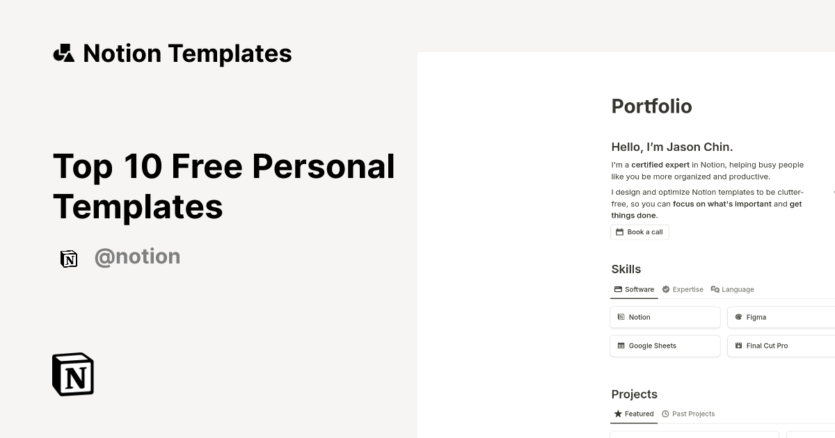 Top 10 Free Personal Templates | Notion Template Marketplace