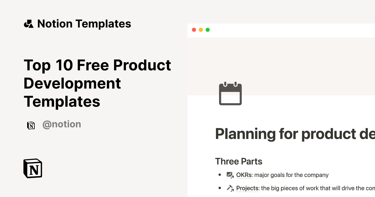 Top 10 Free Product Development Templates | Notion Template Marketplace