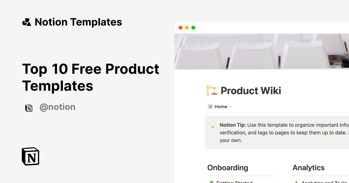 Top 10 Free Product Templates | Notion Template Marketplace