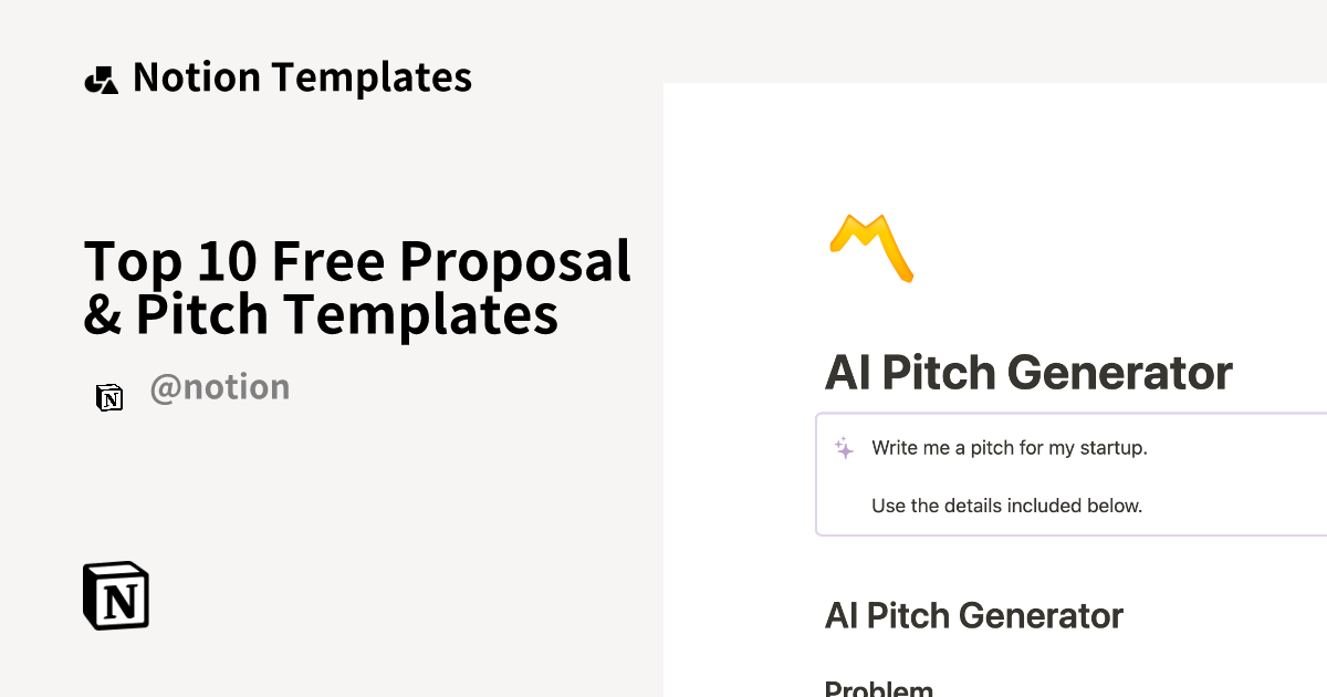 Top 10 Free Proposal & Pitch Templates | Notion Template Marketplace