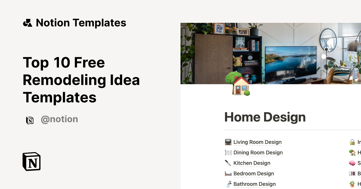 Top 10 Free Remodeling Idea Templates | Notion Template Marketplace