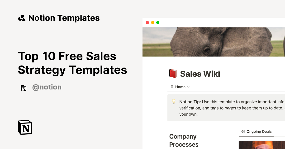 Top 10 Free Sales Strategy Templates | Notion Template Marketplace