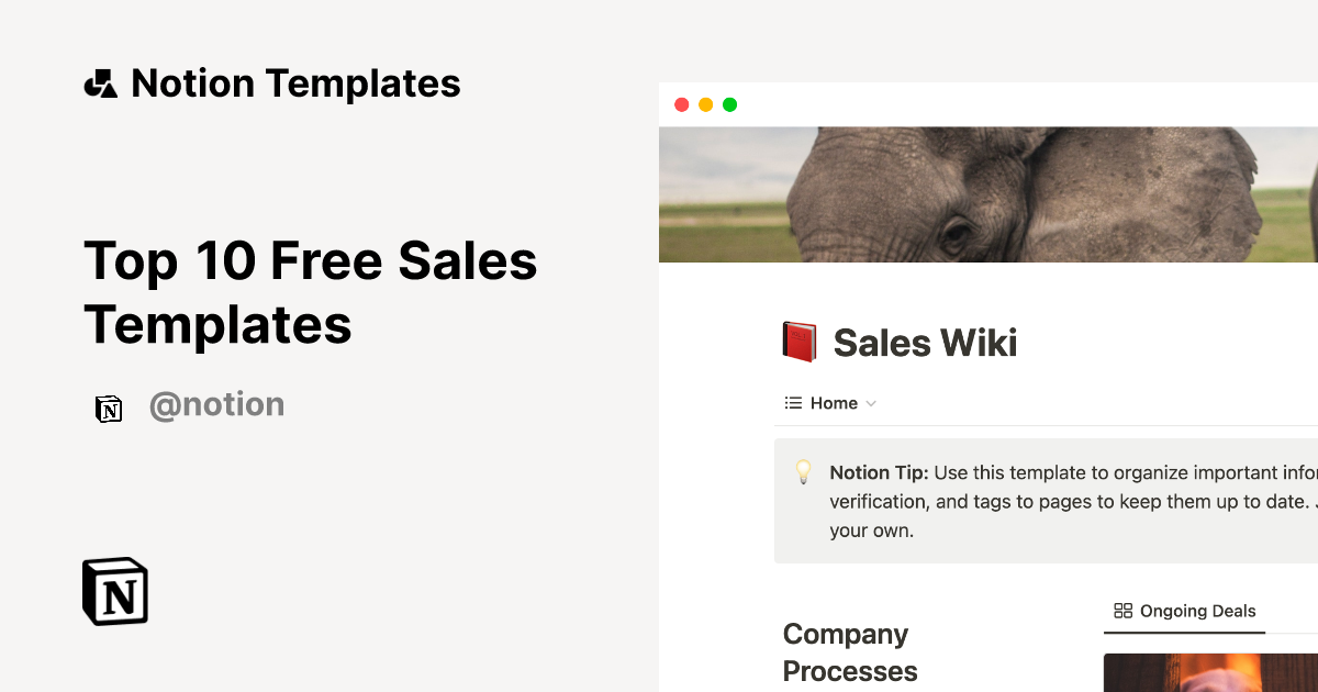 Top 10 Free Sales Templates | Notion Template Marketplace