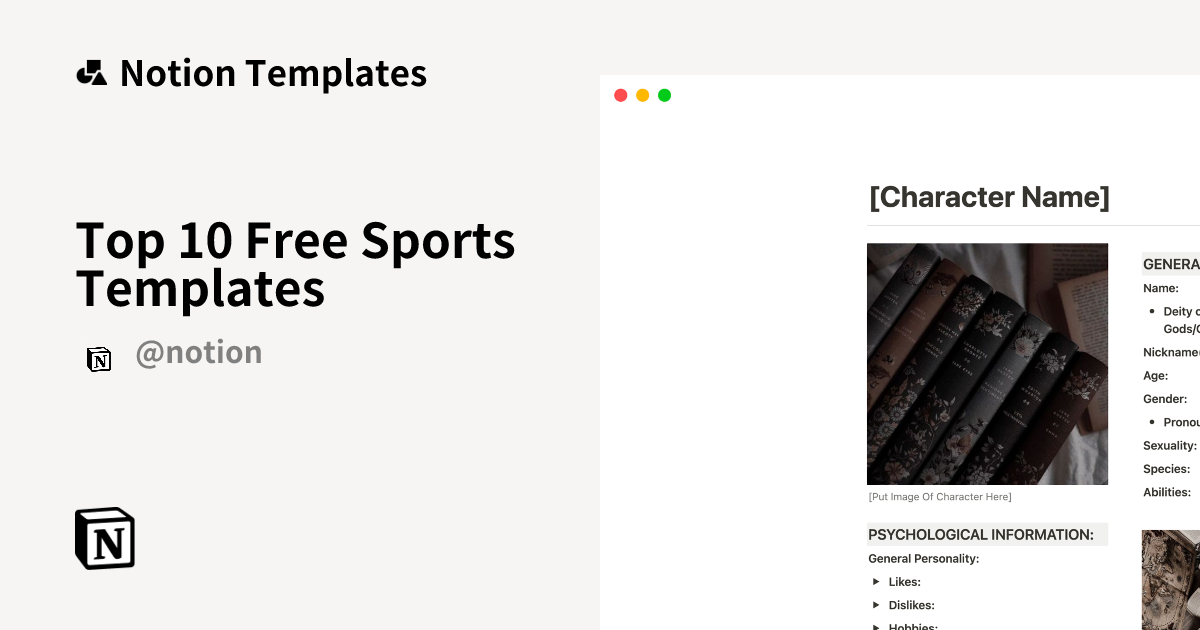 Top 10 Free Sports Templates | Notion Template Marketplace