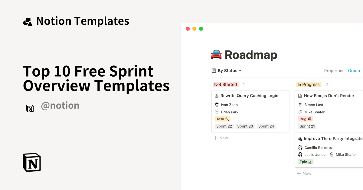 Top 10 Free Sprint Overview Templates | Notion Template Marketplace