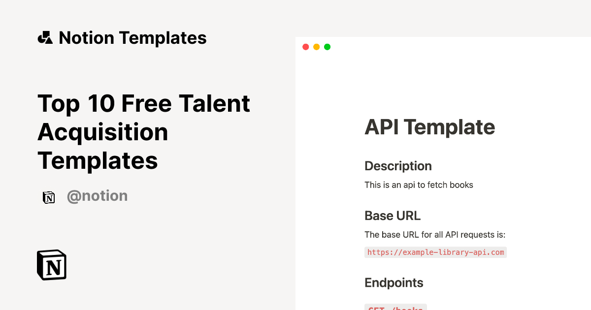 Top 10 Free Talent Acquisition Templates | Notion Template Marketplace