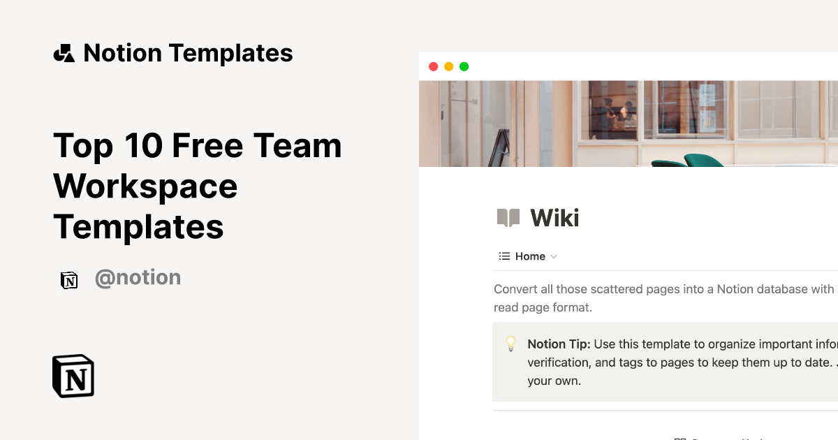 Top 10 Free Team Workspace Templates | Notion Template Marketplace
