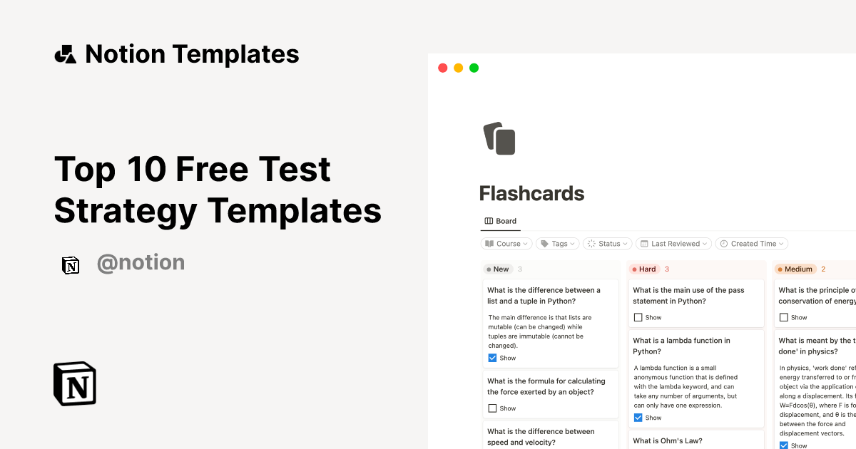 Top 10 Free Test Strategy Templates | Notion Template Marketplace