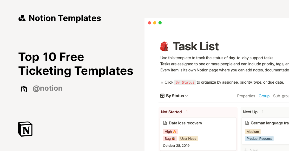 Top 10 Free Ticketing Templates | Notion Template Marketplace